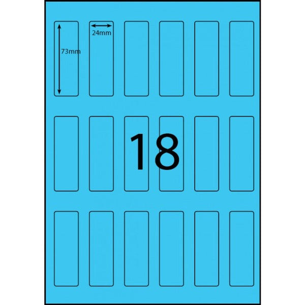 Stock Forms Shelf Labels 24x73mm Blue 500 Sheets 9000 | SuperOffice