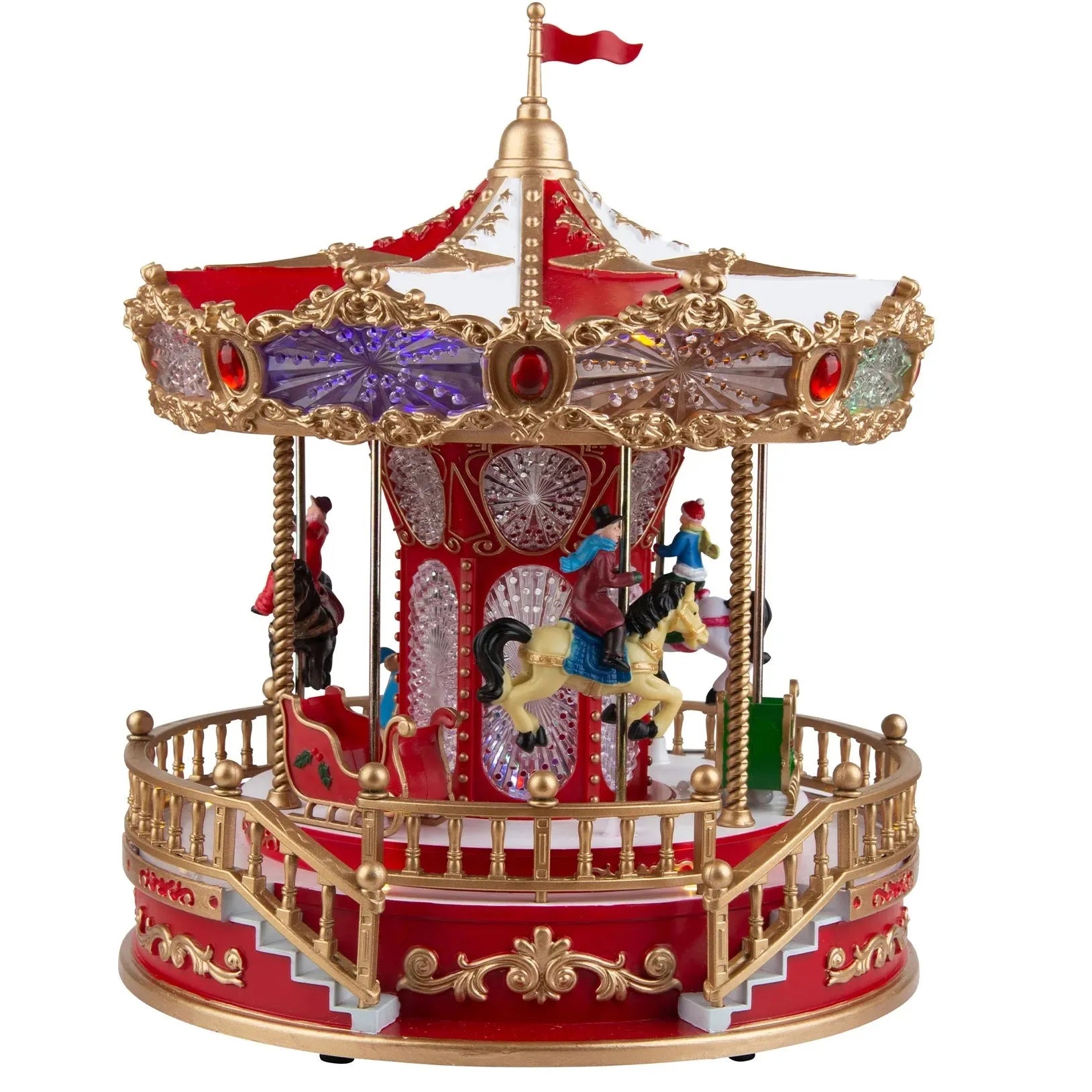 Christmas Xmas LED Musical Carousel Merry Go Round Spin | SuperOffice