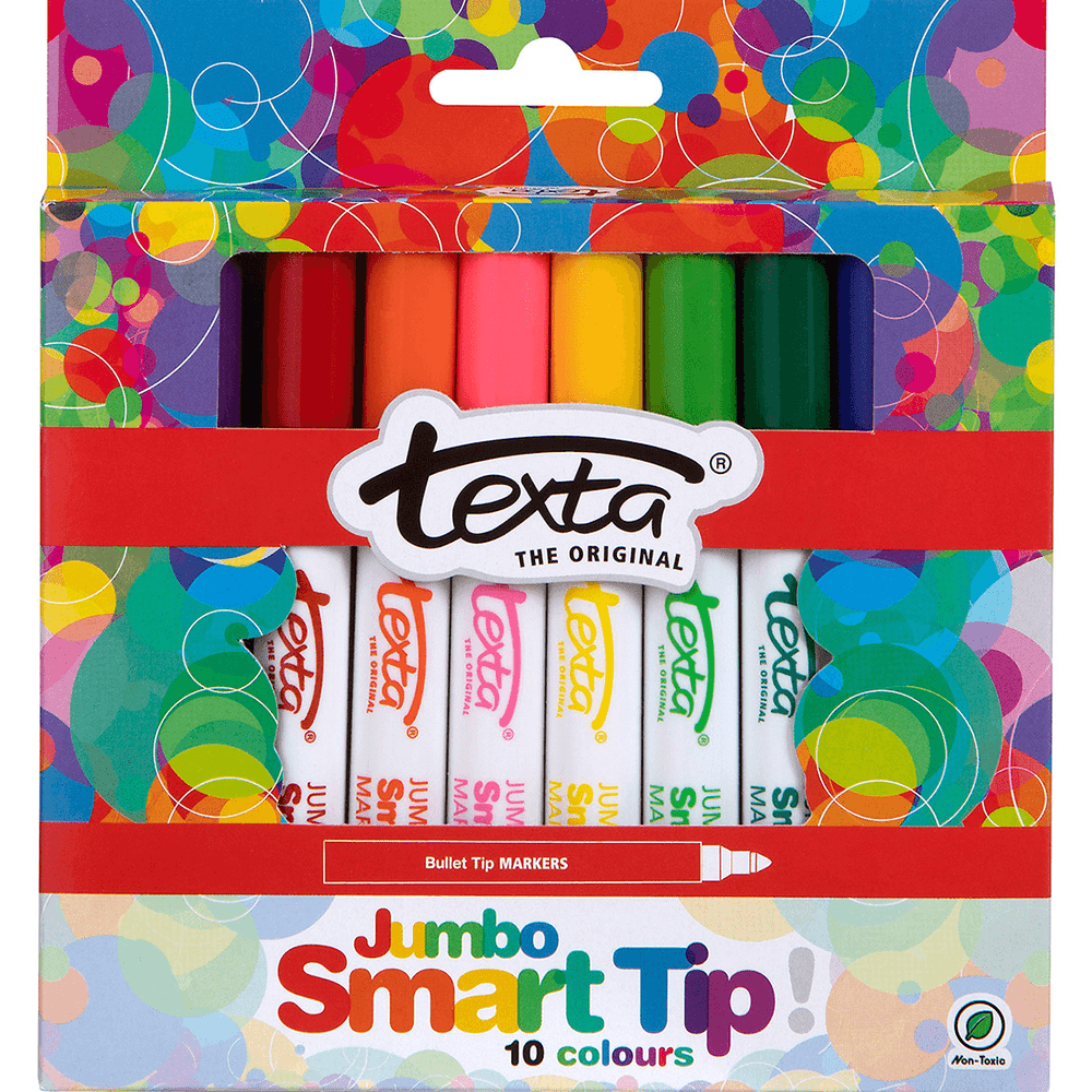 Texta Jumbo Smarttip Colouring Markers Assorted Pack 10 | SuperOffice