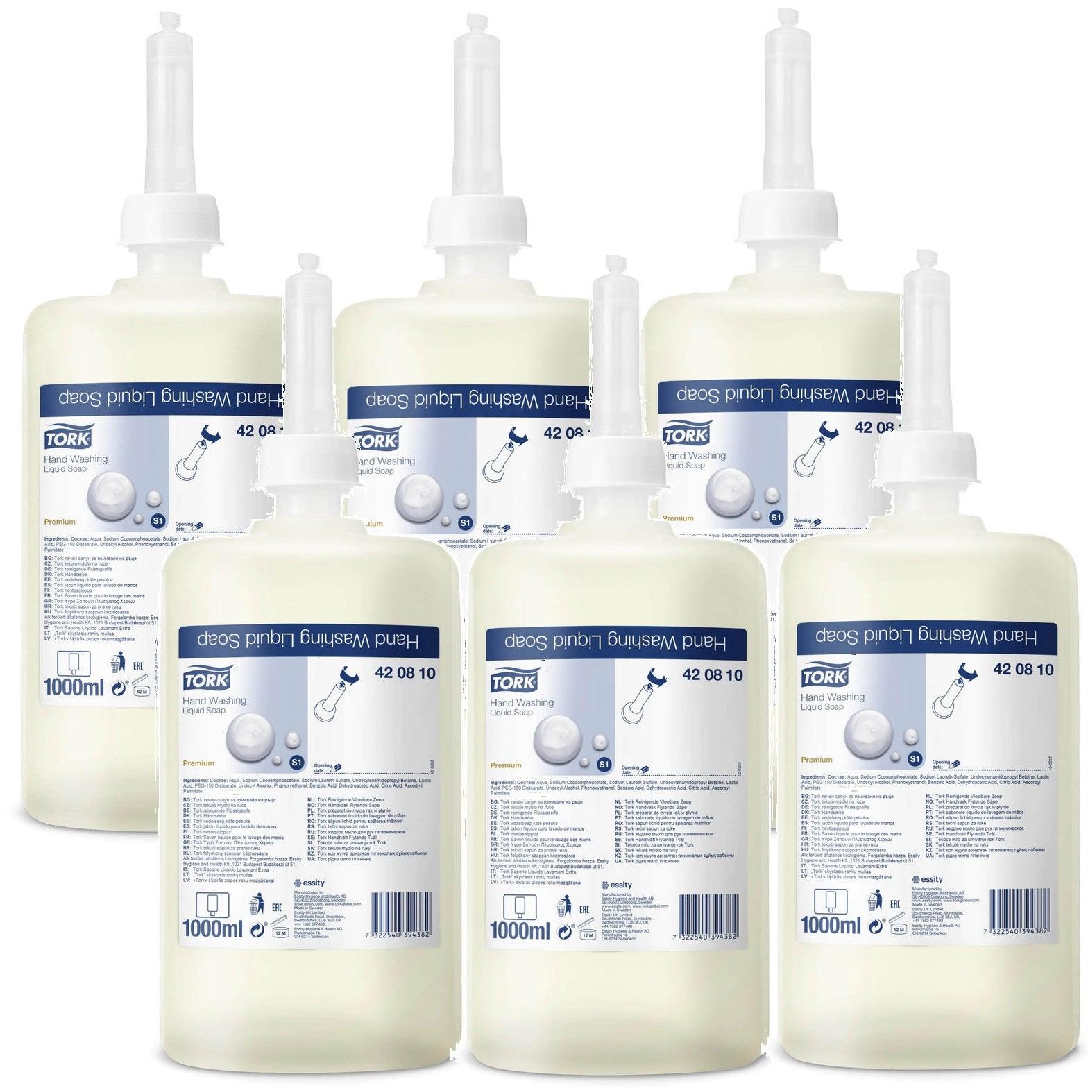 Tork Extra Hygiene S1 Hand Washing Liquid Soap 1L x 6 | SuperOffice