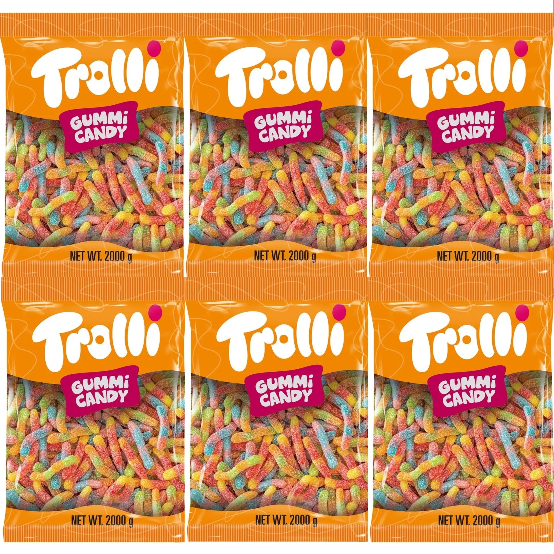 Trolli Fizzy Britecrawlers Gummy Worms 2kg Bag 6 Pack | SuperOffice