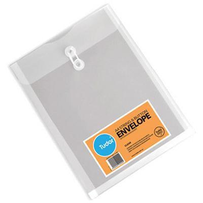 Tudor Document Wallet String And Button A4 Clear | SuperOffice